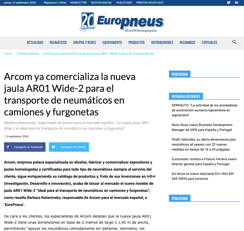 Nowa Paleta AR01 WIDE/2 – Arcom